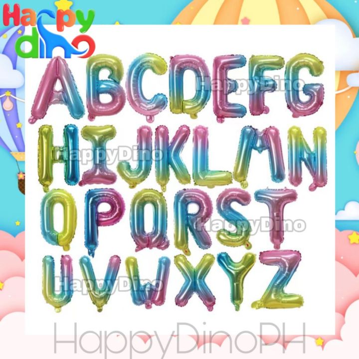 New 16 inch 3colors Rainbow Letter Foil Balloon DIY Birthday Balloons ...