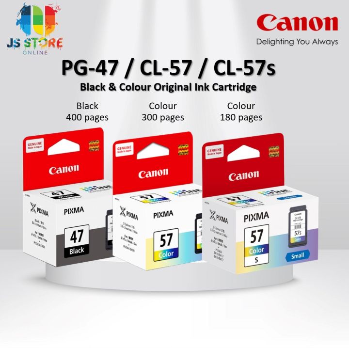 [Ready Stock] CANON PG47 / PG 47/ PG-47 BLACK / CL57 / CL-57 / CL 57 ...