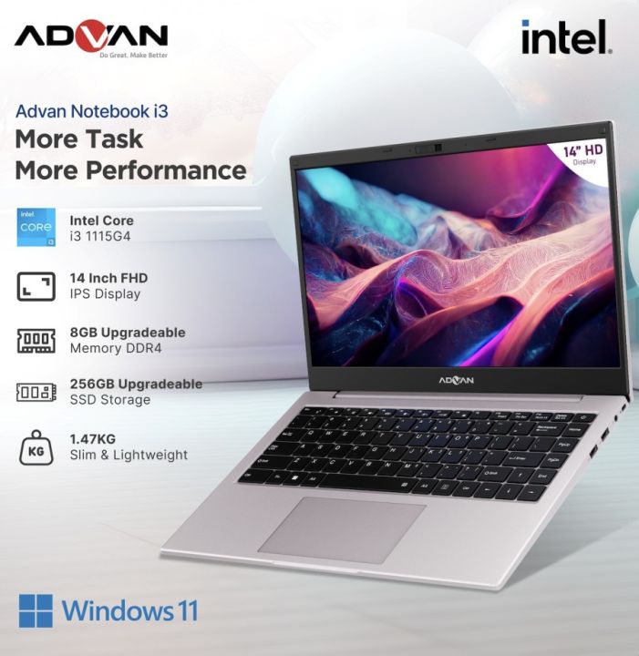 ADVAN Laptop Notebook INTEL i3 14 inch FHD IPS 8GB+256GB WDS | Lazada ...