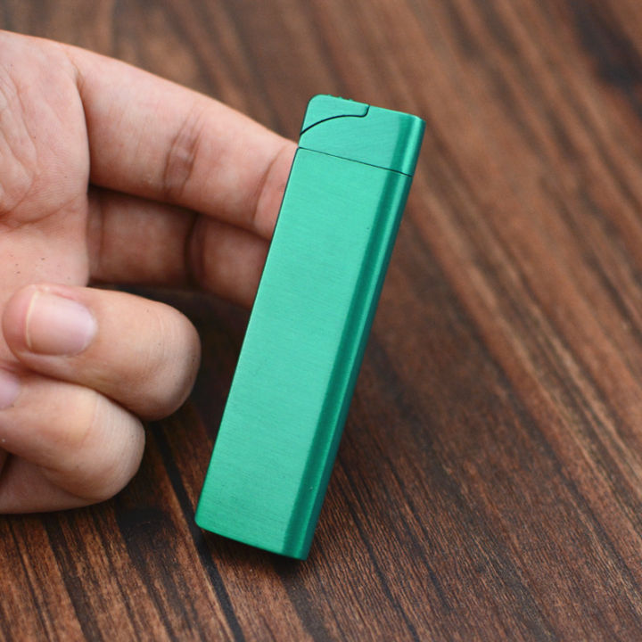 Alloy Metal Aesthetic Pocket-sized Portable Lighter with Green Flame ...