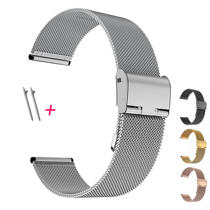 12/14/16/18/20/22/24mm Stainless Steel Milanese Loop Strap Universal ...