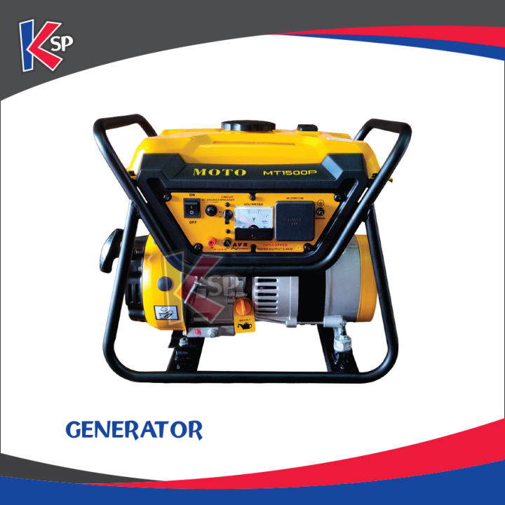 MOTO MT1500P 4 -STROKE PORTABLE GENERATOR 230V 1.0KvA | Lazada