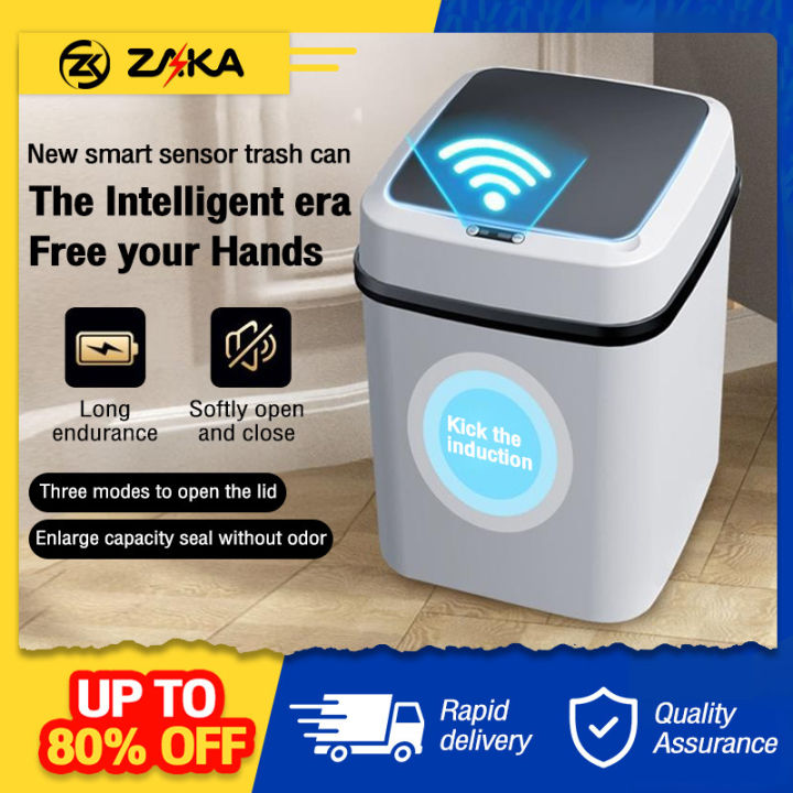 Smart Trash Can Wireless Sensor Automatic Trash Bin Nontouch Garbage ...