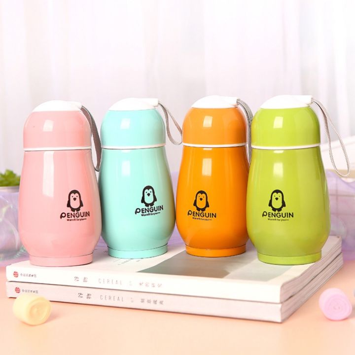 EDHO5 180ml Mini Penguin Thermos Cup Stainless Steel Portable Thermos ...