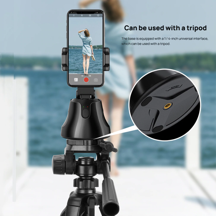 ORIGINAL SMART ROBOT CAMERAMAN SELFIE STICK SHOOTING 360 ROTATION FACE ...