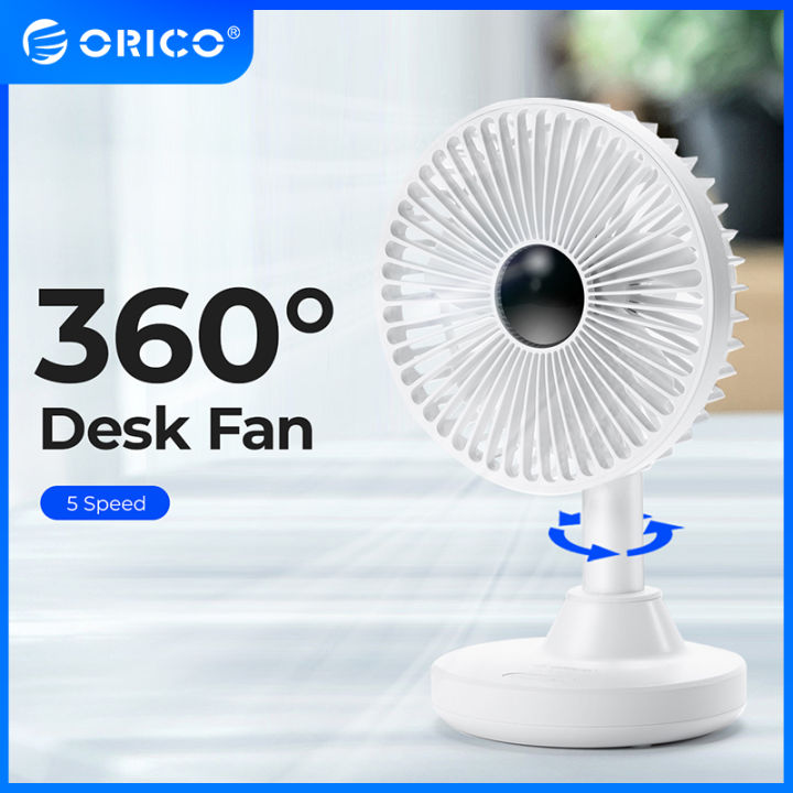 USB Fan ORICO 3000mAh Rechargeable Desk Fan Ultra Quiet 3 Speeds Wind ...