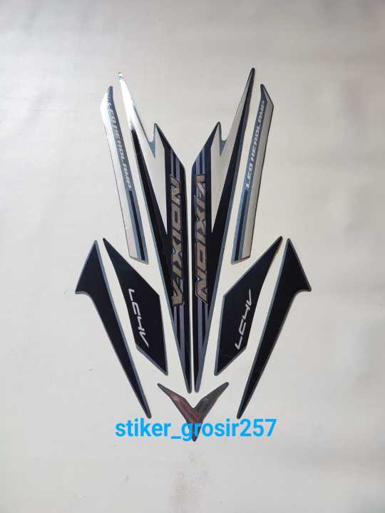 STIKER FULL SET STRIPING LIS BODY VIXION 2017 2018 HITAM VIXION ALL NEW ...