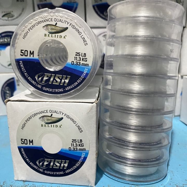 Senar Pancing Murah Warna Clear 50m / Roll Bisa Connecting Bellida Fish ...