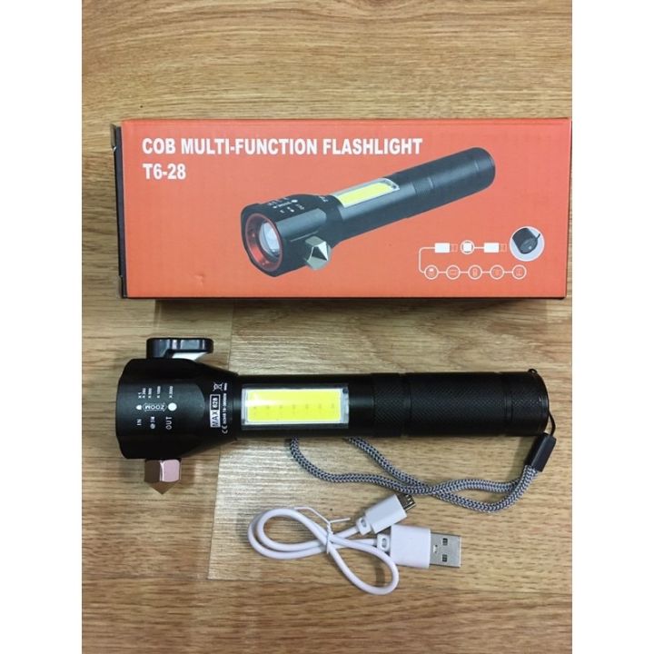 ไฟฉายทุบกระจก COB Multi-Function Flashlight รุ่นT6 - 28 ขายดี 👍 | Lazada.co.th