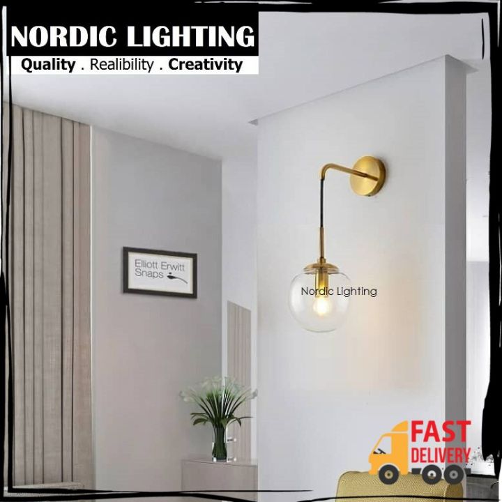 Nordic Lighting Lampu Hiasan Dinding Contemporary Glass Indoor ...