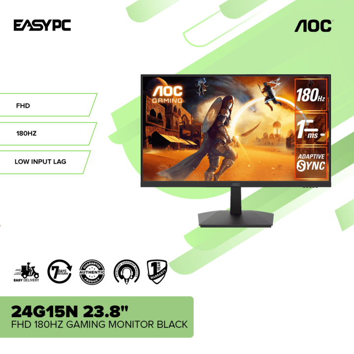 EasyPC | AOC 24G15N 23.8" FHD 180Hz Gaming Monitor Black For Desktop PC ...