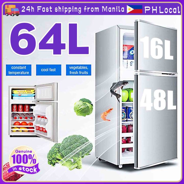 64L Refrigerator 2 Doors Inverter Mini Ref Refrigeration Fridge ...