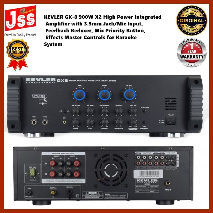 JSS KEVLER GX-8 900W X2 High Power Integrated Amplifier with 3.5mm Jack ...
