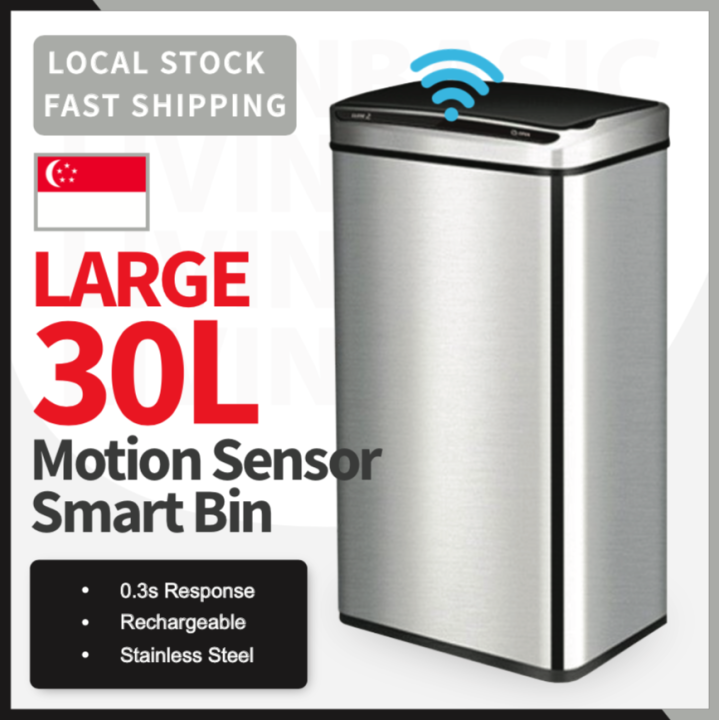 🌟SG INSTOCK🌟 30L Sensor Bin Smart Dustbin / Rubbish Bin / Stainless ...