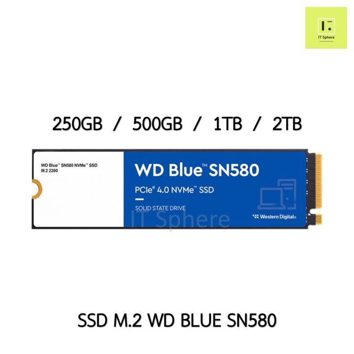 SSD M.2 GEN4 WD BLUE SN580 250GB 500GB 1TB 2TB NVMe (GEN4) เอสเอสดี ...