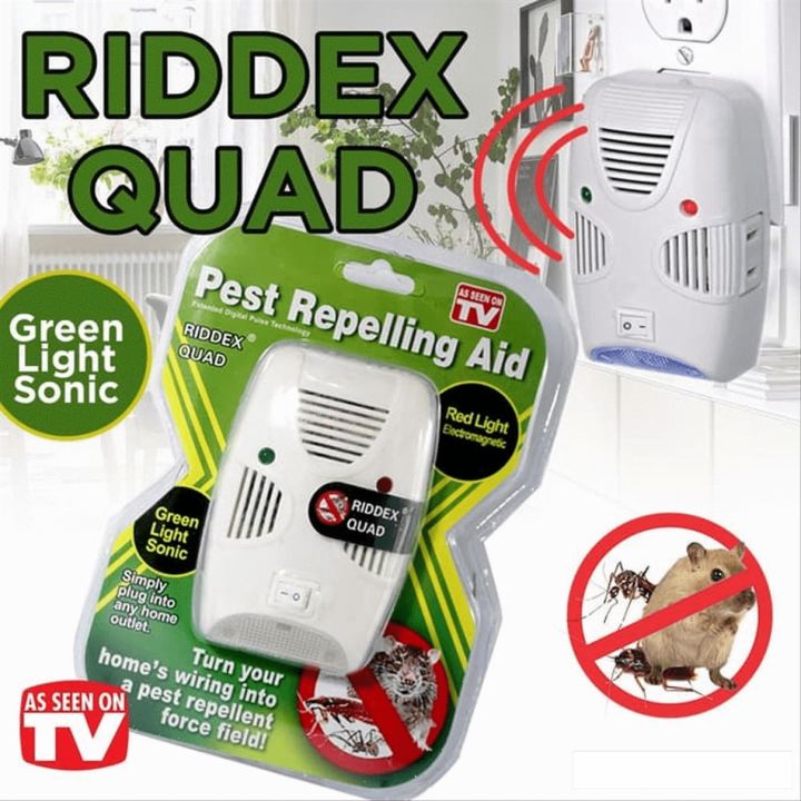 Riddex quad ultrasonic Alat pengusir nyamuk , tikus , kecoa ,lalat dan ...