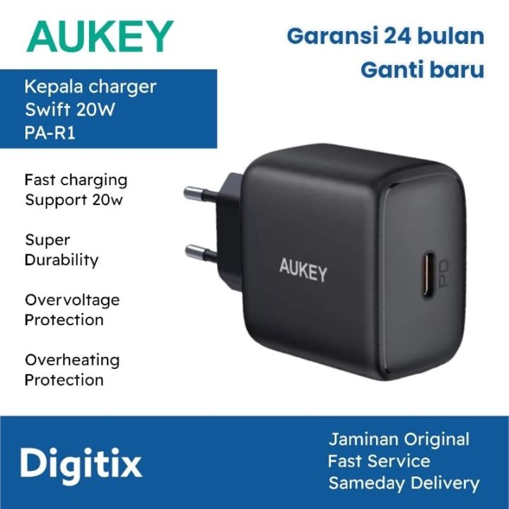 AUKEY Adaptor Kepala Fast Charger PA-R1 20W Minima Nano USB C PD | Lazada Indonesia