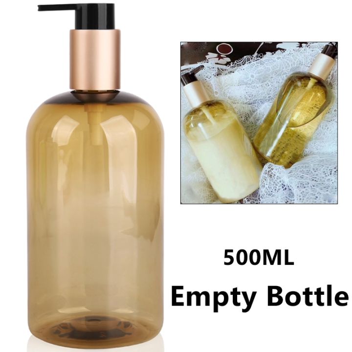 Large Capacity 500ml Gold Plastic Bottle / Shampoo Lotion Empty ...