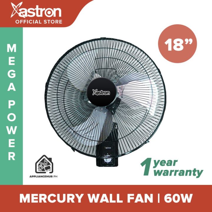Astron 18" Mercury Wall Fan (black) | Lazada PH