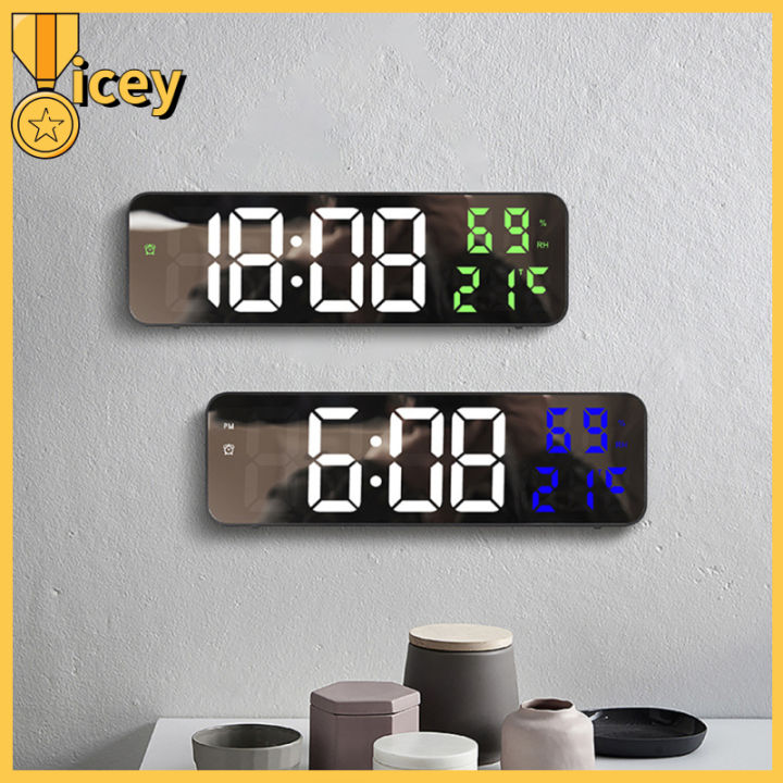 Led Digital Wall Clock Large Screen Wall-mounted Time Temperature ...