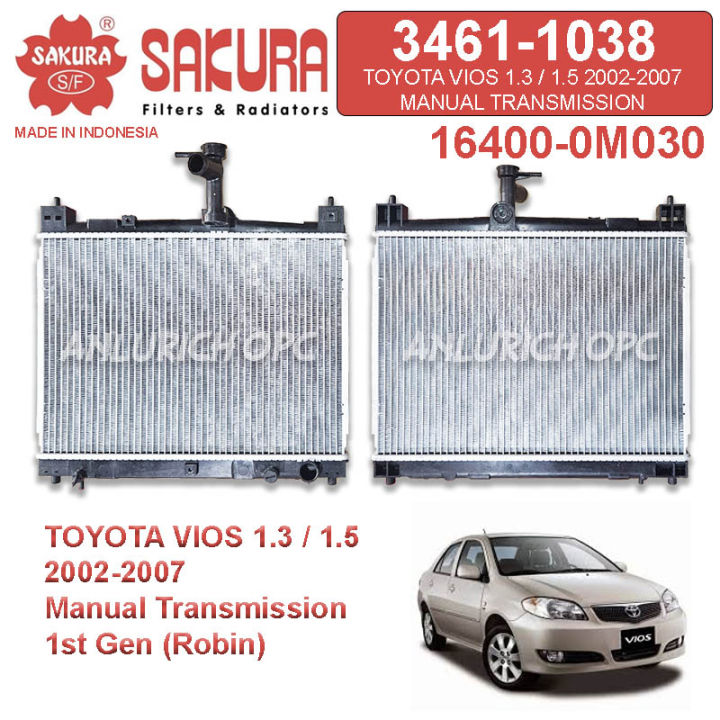 RADIATOR FOR TOYOTA VIOS 1.3 / 1.5 2002-2007 MANUAL TRANS SAKURA ...