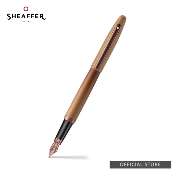 Sheaffer VFM 9428 Coffee Edition Matt Brown with Regal Brown PVD Trims Fountain Pen/Rollerball ...