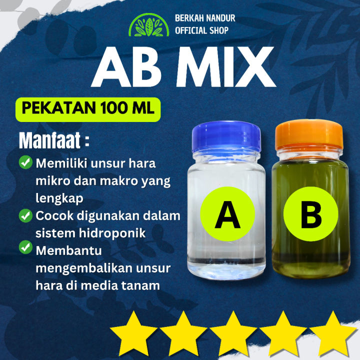 AB MIX 100 ml Siap Pakai Nutrisi Hidroponik Pekatan Nutrisi Hidroponik ...