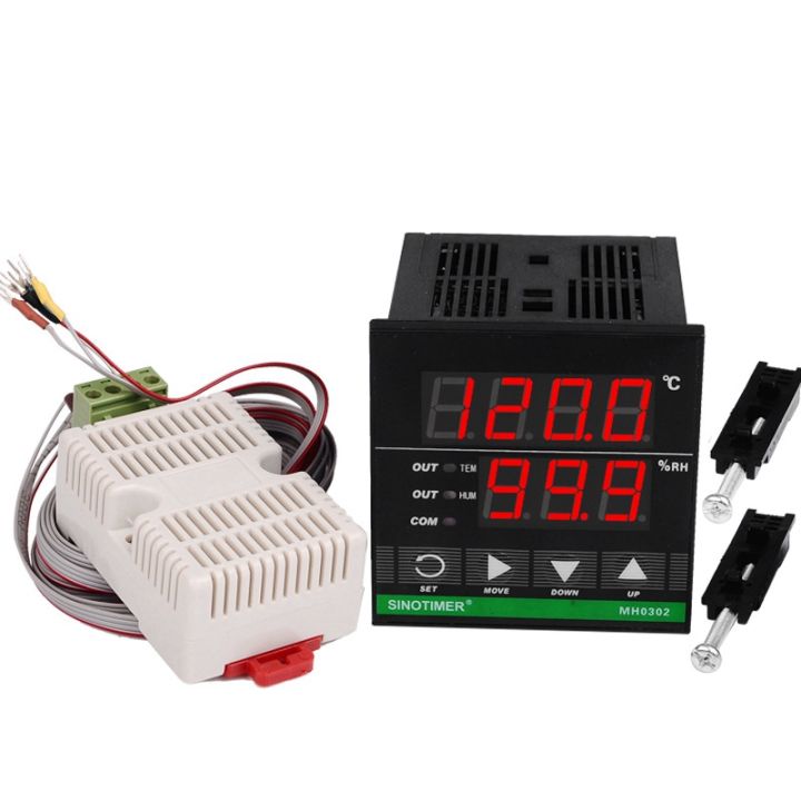 SINOTIMER Temperature Humidity Controller, MH0302 Panel Mounted Digital ...