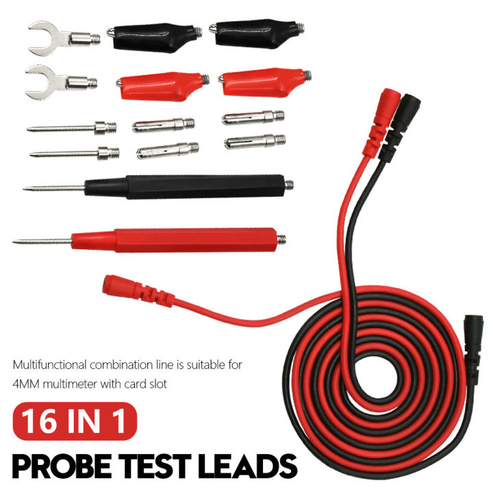16 In 1 20A 1000V Probe Test Leads Pin พร้อมคลิปสำหรับมัลติมิเตอร์แบบ ...