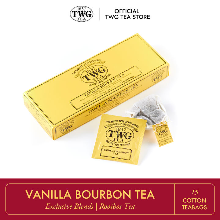 TWG Tea | Vanilla Bourbon Tea, Rooibos Tea Blend in 15 Hand Sewn Cotton ...