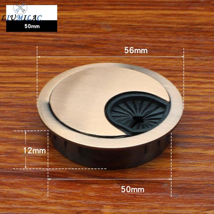 LIUMILAC Brushed Finish Cable Hole Cover for Computer Desk Table Wire ...