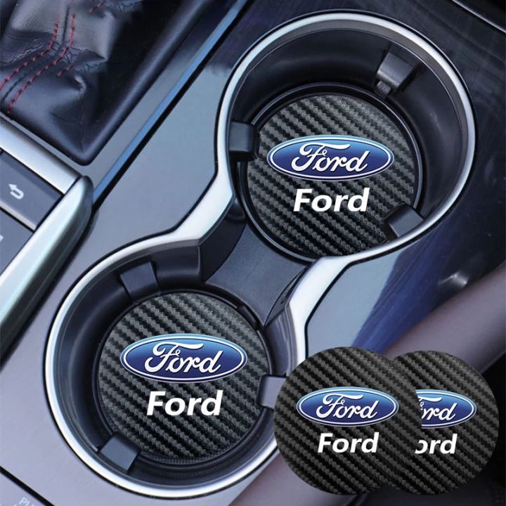 2Pcs Leather Coaster Anti-noise Water Cup Pad Cushion For Ford Fiesta ...