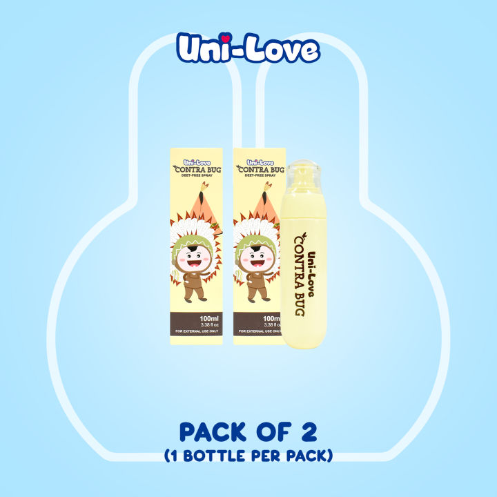 UniLove Contra Bug Deet-Free Spray 100ml Bottle of 2 | Lazada PH