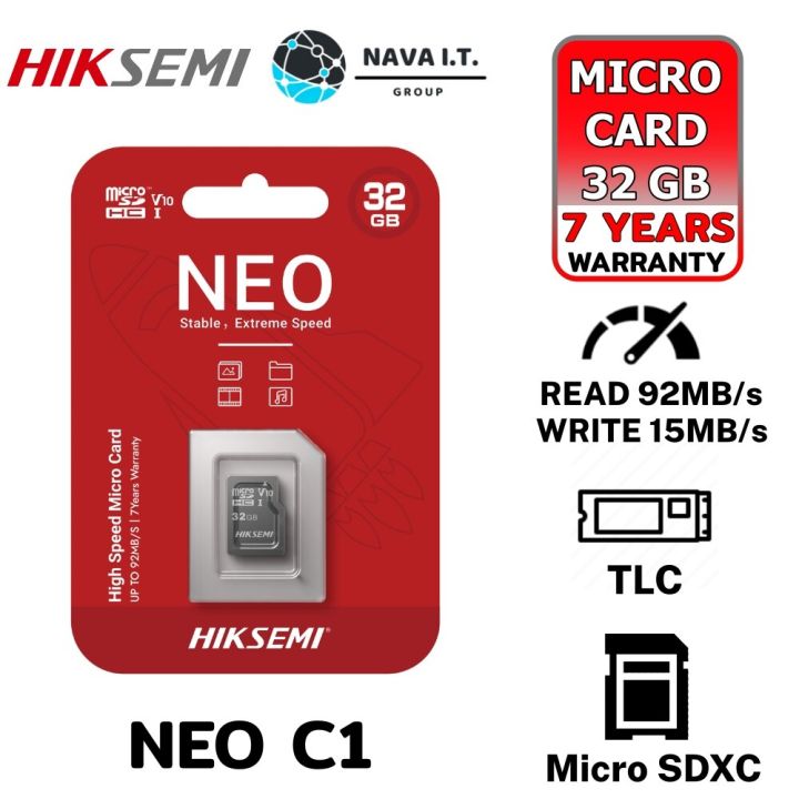 HIKSEMI NEO TF C1 32 GB HIGH SPEED MICRO CARD CLASS 10 รับประกันศูนย์ 7ปี | Lazada.co.th