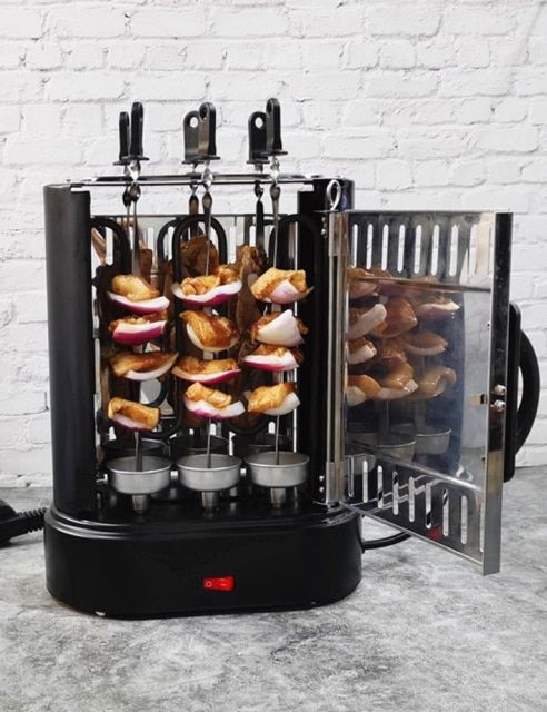 Electric BBQ Kebab Grill Machine Automatic Rotating Barbecue Smokeless ...