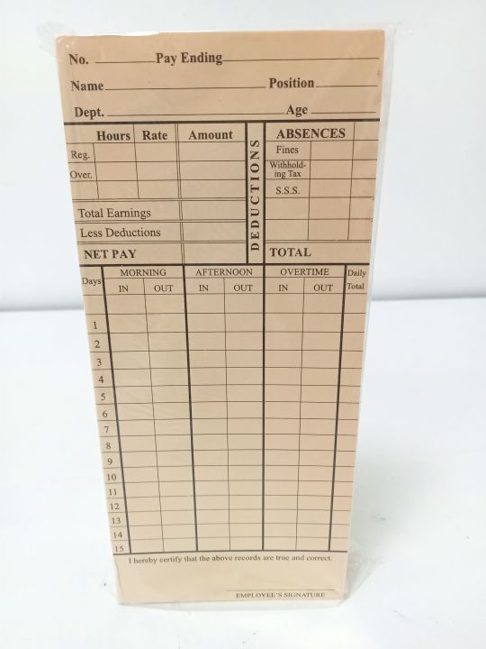 time card 100pcs in 1pack | Lazada PH