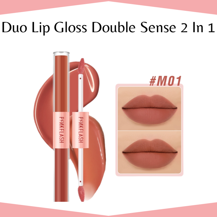 Pinkflash Duo Lip Gloss Double Sense 2 In 1 Dual Ended Lipstick ...