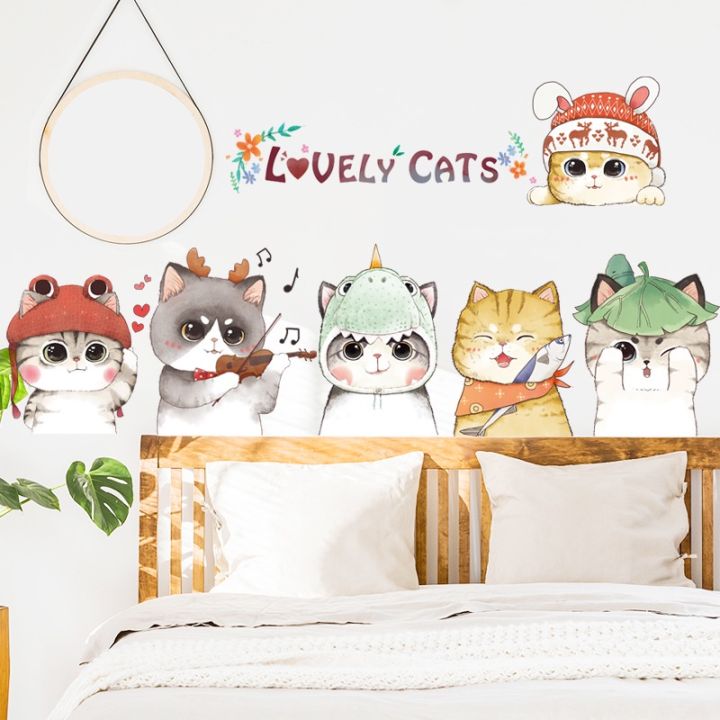 stiker wallpaper / wall stiker dinding pvc transparan gambar kucing ...