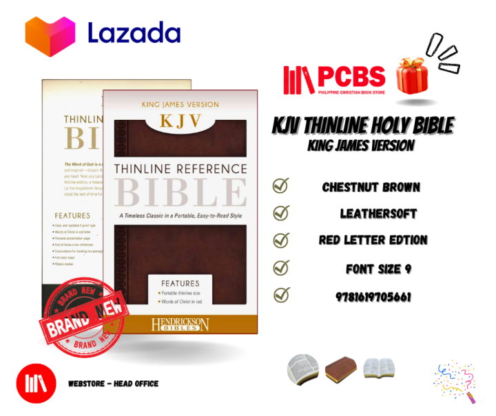 PCBS KJV Holy Bible Thinline (FONT SIZE 9) Brown Chestnut : Gold ...