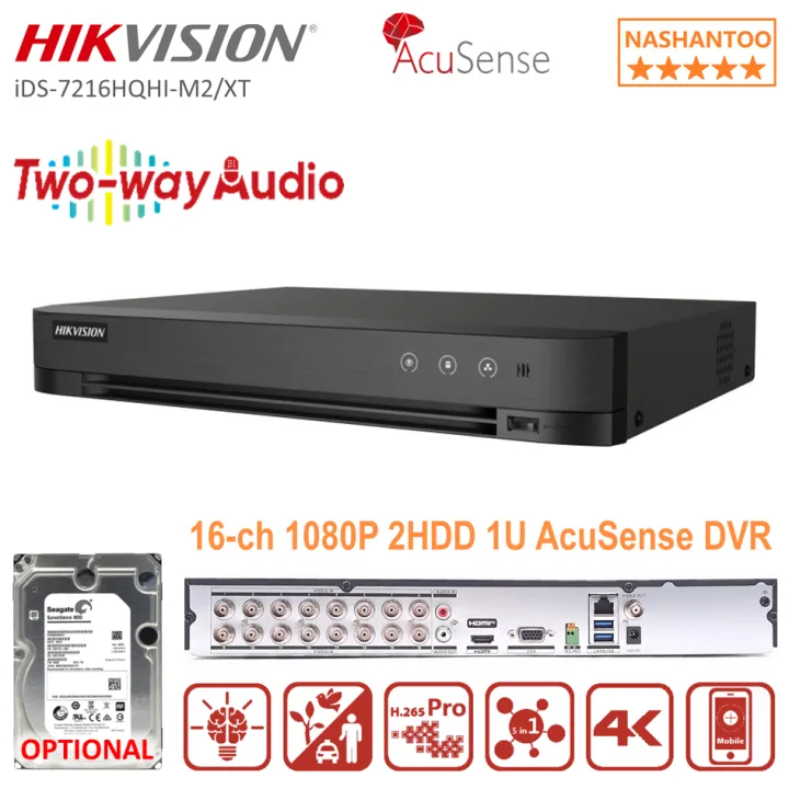(2025 New Arrival) HIKVISION iDS-7216HQHI-M2/XT 16ch 1080P 2HDD 1U H ...