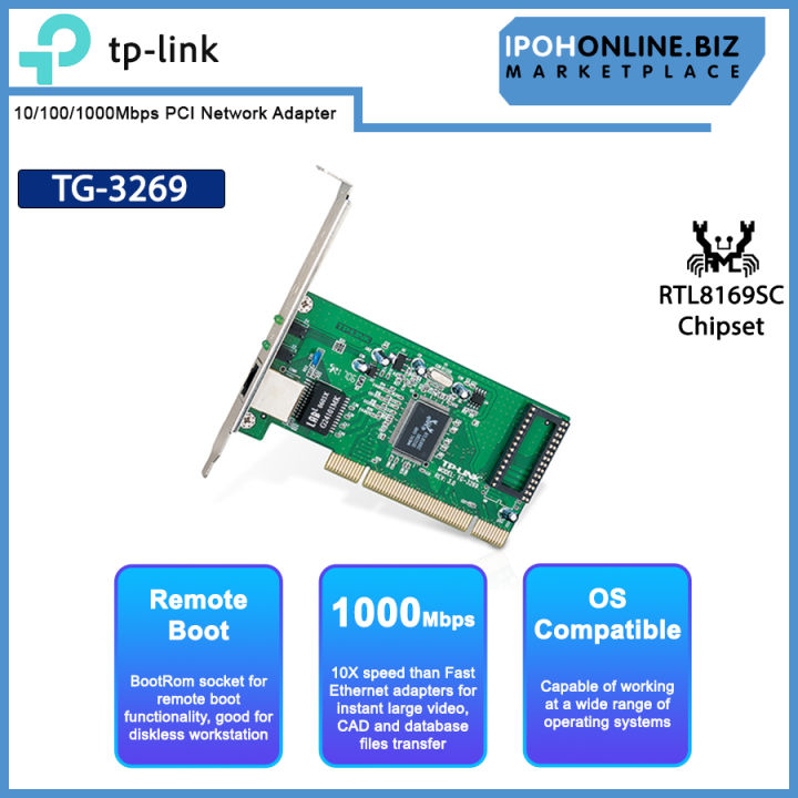 TP-LINK TG-3269 Realtek RTL8169SC Chipset 10/100/1000Mbps Gigabit PCI ...