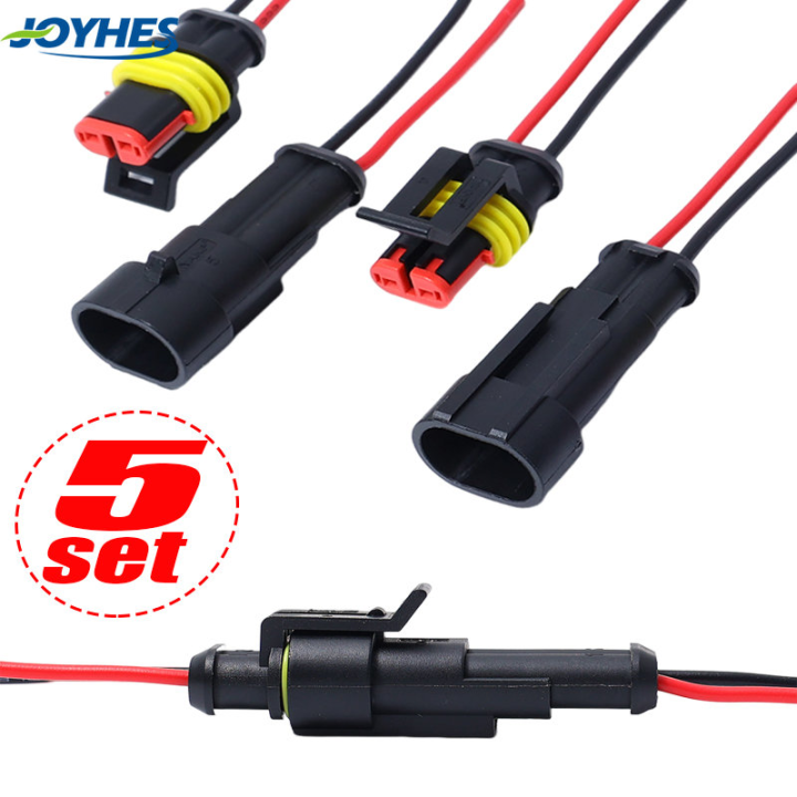 1/3/5Sets Waterproof Automotive Male Female Electrical Connectors Plug ...