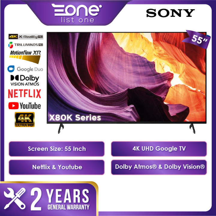 Sony 55 Inch 4K UHD Google TV KD-55X80K | Netflix & Youtube | Voice ...