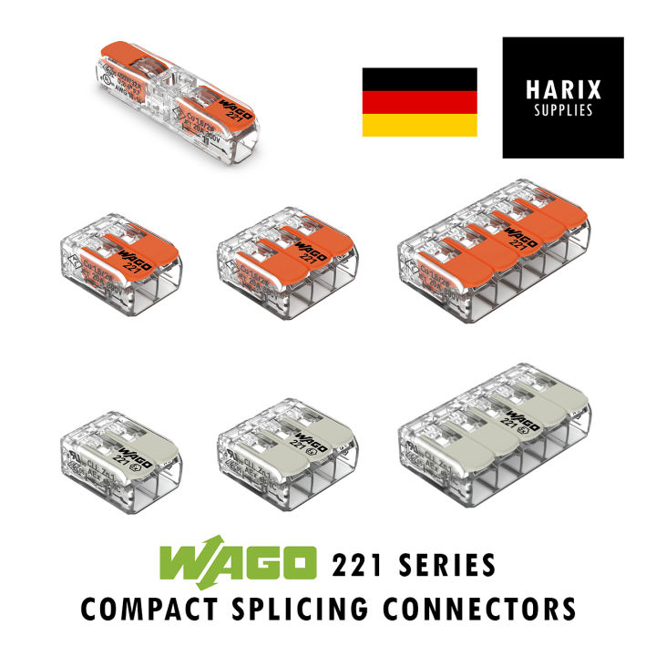 WAGO 221 Series Wire Nut Lever Compact Splicing Connector Terminal ...