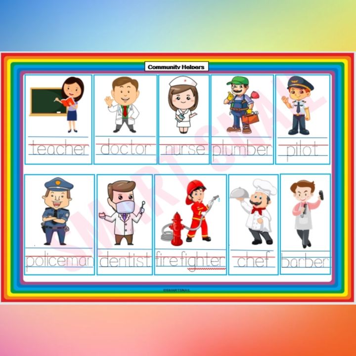 Community Helpers Laminated Sheet FREE DRY ERASE MARKER | Lazada PH