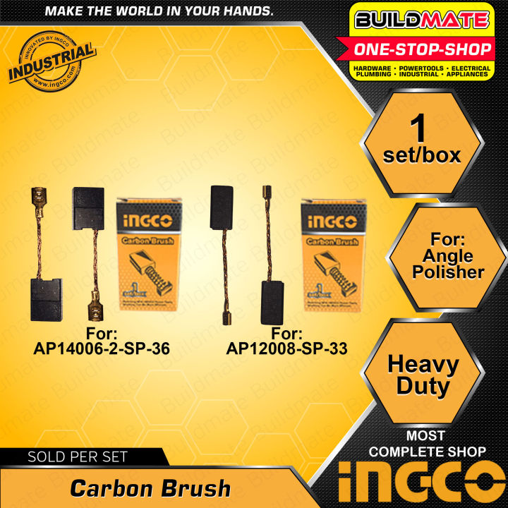 INGCO 2PCS/SET Carbon Brush for Angle Polisher Motor Brush Motor Carbon ...