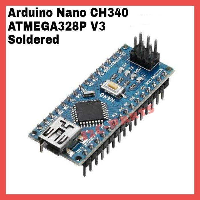 Arduino Nano V3 Atmega328P CH340 Compatible Board Soldered Pin I/O ...