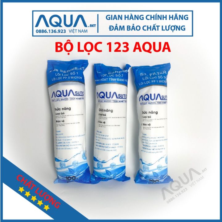 Bộ 3 lõi lọc nước 1,2,3 AQUA Chính hãng, sử dụng tất cả máy lọc nước ...