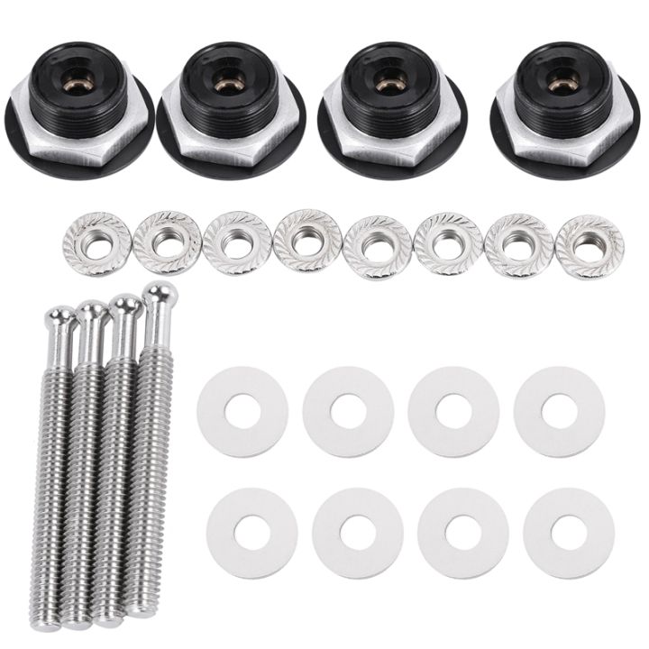 4X Push Button Quick Release Car Hood Bonnet Latch Pin Lock Bumper Clip ...