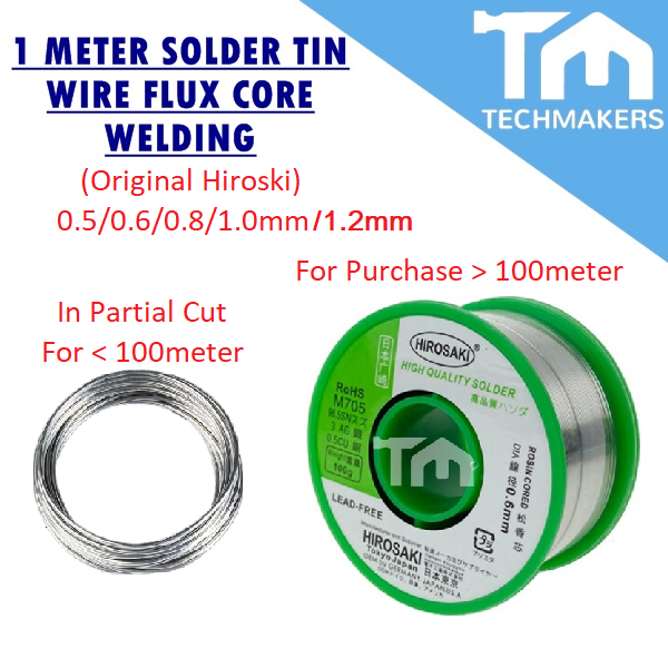 1 Meter of Solder Tin (Rosin Flux Core) Lead-Free Premium Hirosaki ...